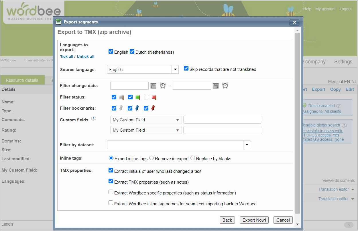 Exporting Linguistic Resources